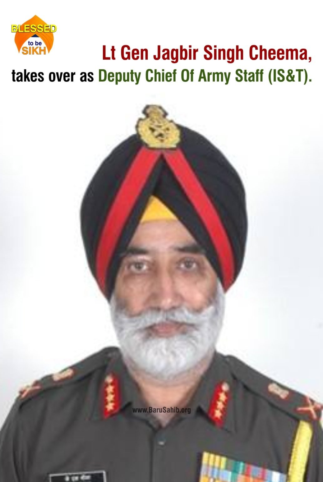 Lt Gen Jagbir Singh Cheema, takes over as Deputy Chief Of Army Staff ...